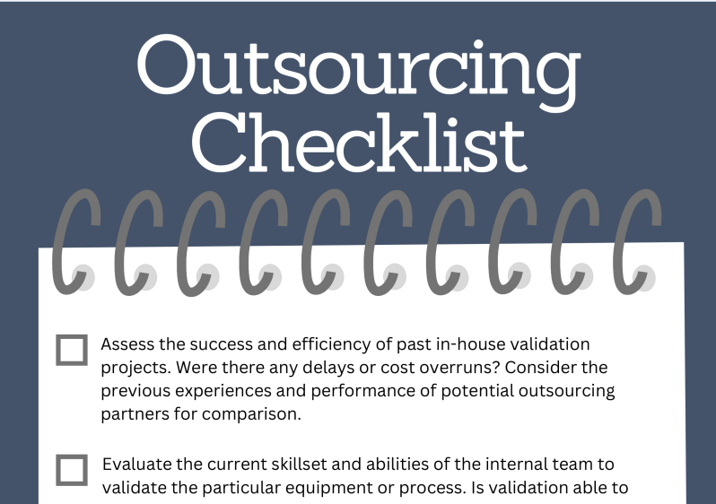 Validation outsourcing checklist | Bio Products Validation Limited - BPV